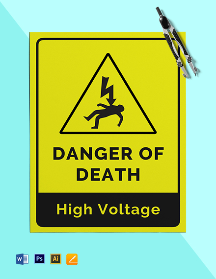 Free Danger Sign Template - Illustrator, Word, Apple Pages, PSD ...