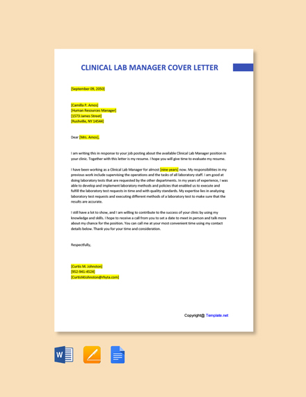 Free Clinical Care Coordinator Cover Letter Template - Google Docs, Word | Template.net