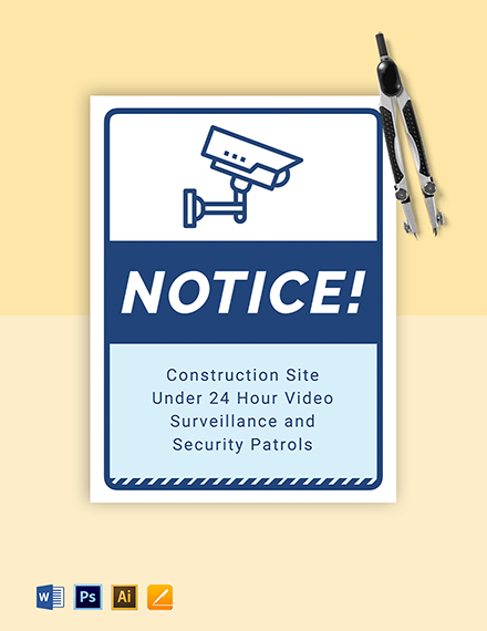 Security Sign Template - Illustrator, InDesign, PSD | Template.net