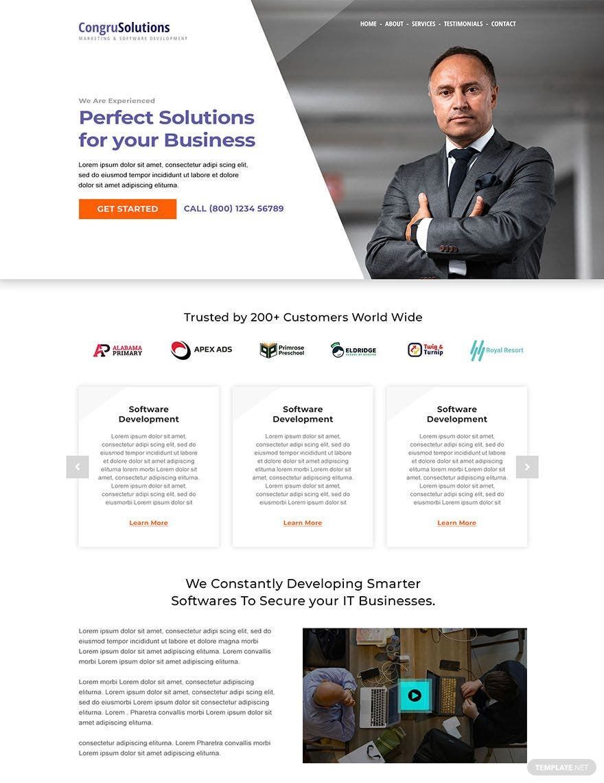 IT Startup Company Website Template In HTML Photoshop Download