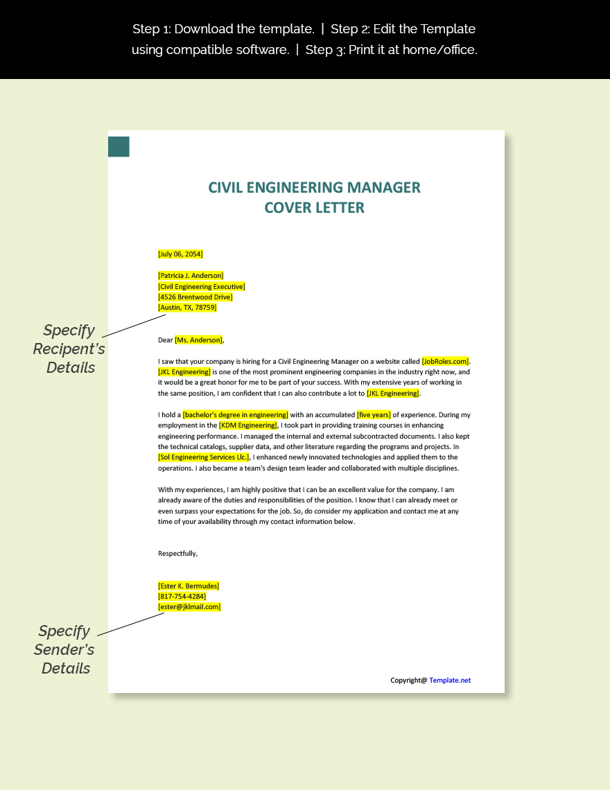 Civil Drafter Cover Letter Template - Google Docs, Word | Template.net