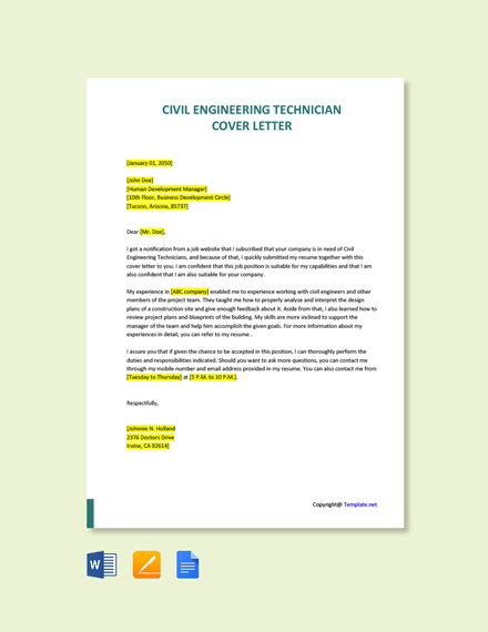 FREE Multimedia Technician Cover Letter - Word | Google Docs | Apple ...