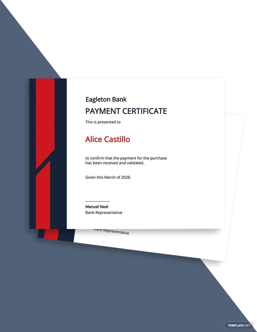 Payment Certificate Template Google Docs Illustrator Word Apple Payment Certificate Template Google Docs Illustrator Word Apple