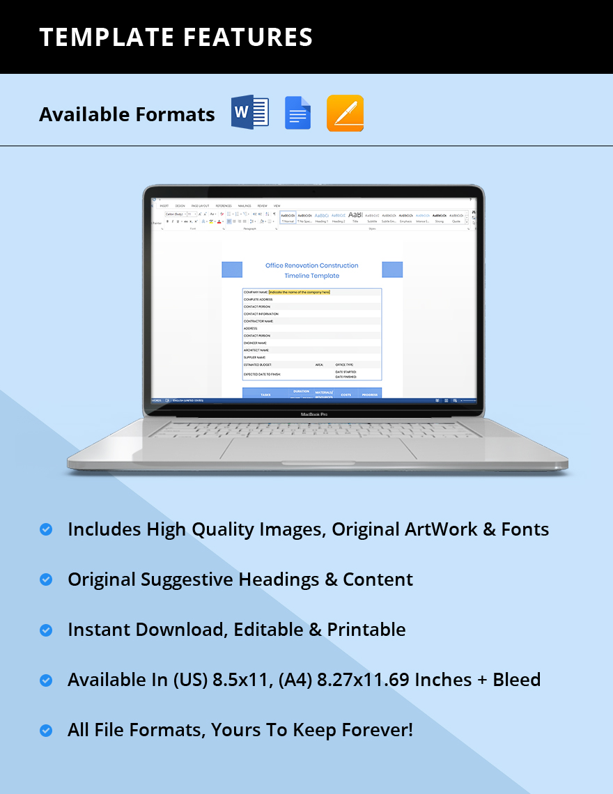 Office Renovation Construction Timeline Template - Download in Word ...