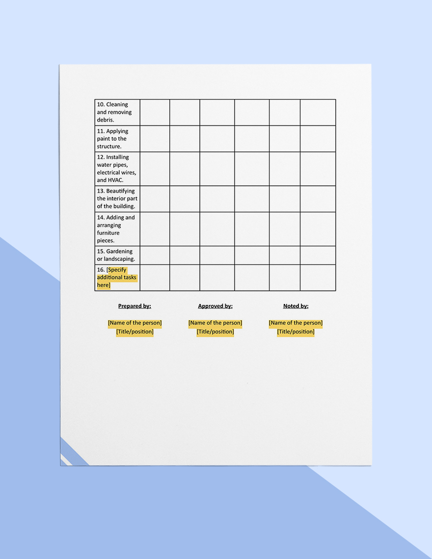 Construction Project Management Timeline Template - Word, Apple Pages ...