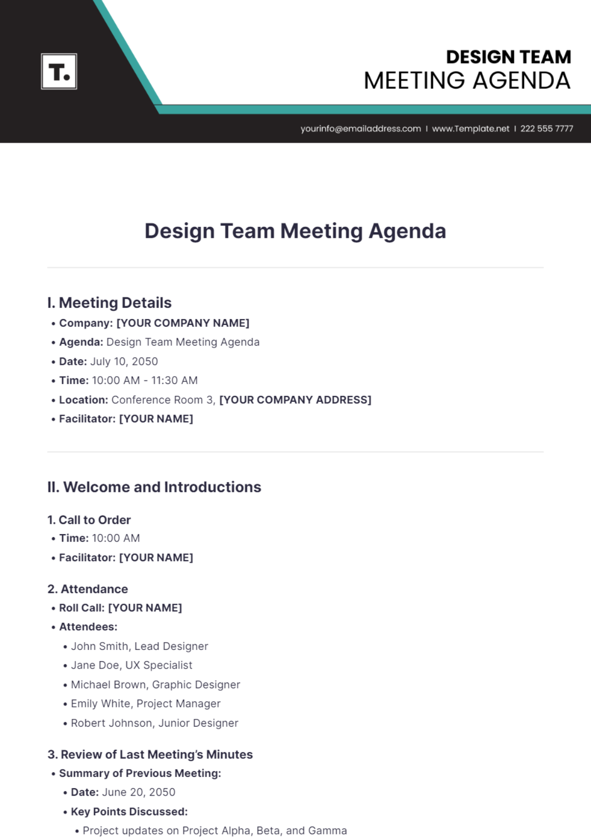 Free Design Team Meeting Agenda Template To Edit Online Free Design Team Meeting Agenda Template To Edit Online