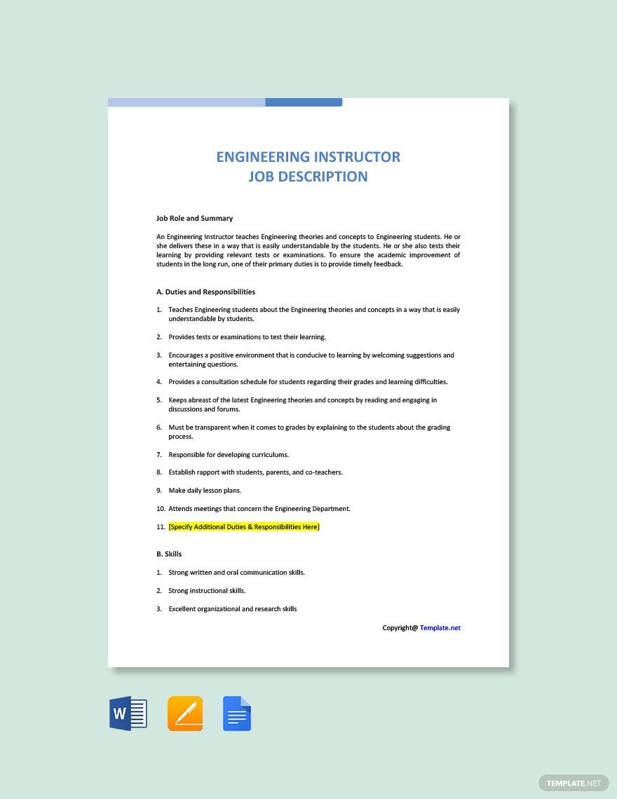 Free Engineering Assistant Job Description Template Google Docs Word free-engineering-assistant-job-description-template-google-docs-word