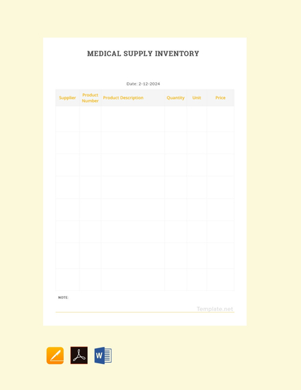 Free Medical Supply Inventory Template