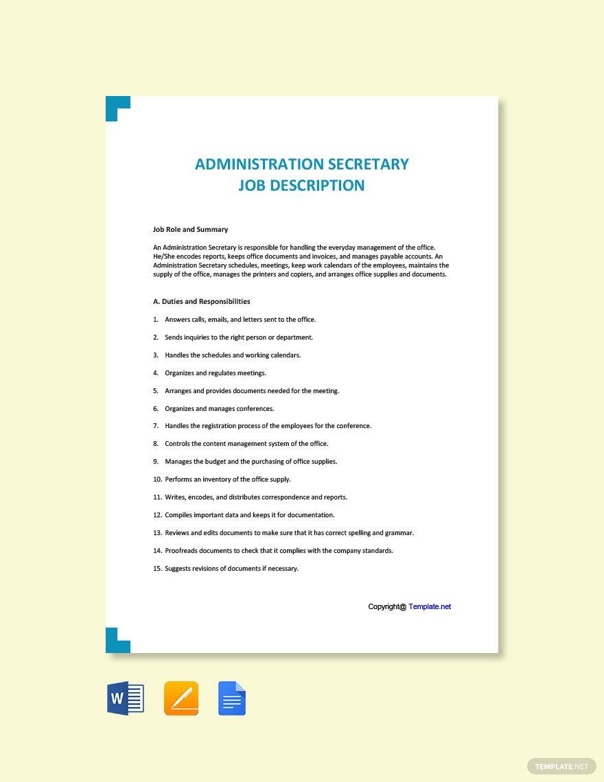 Secretary Template In Word FREE Download Template secretary-template-in-word-free-download-template