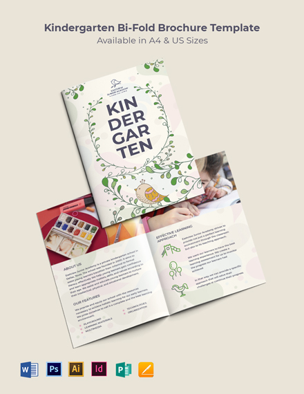 Kindergarten Brochure Template - PDF | Word | PSD | InDesign | Apple ...