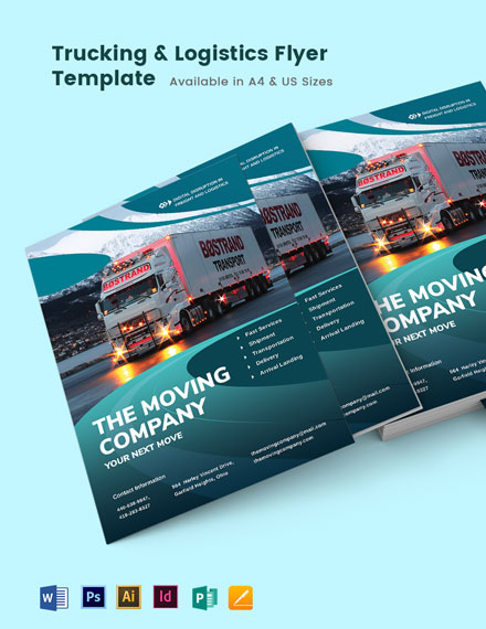 FREE Logistics Services Flyer Template - PSD | Illustrator