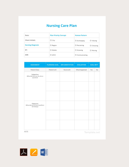 Nursing Care Plan Format Pdf Etuttor