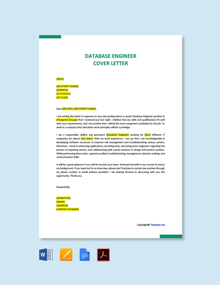 Access Database Developer Cover Letter Template - Google Docs, Word ...