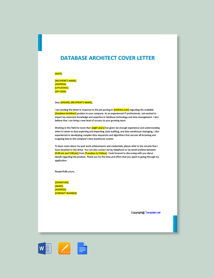 Access Database Developer Cover Letter Template - Google Docs, Word ...