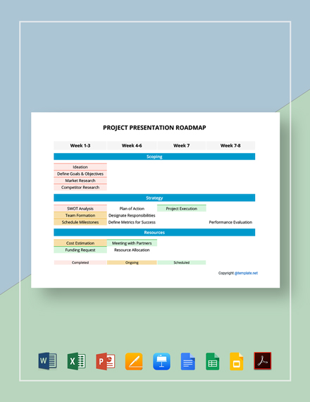 Simple Project Roadmap Template - PDF | Word | Excel | Apple Pages ...
