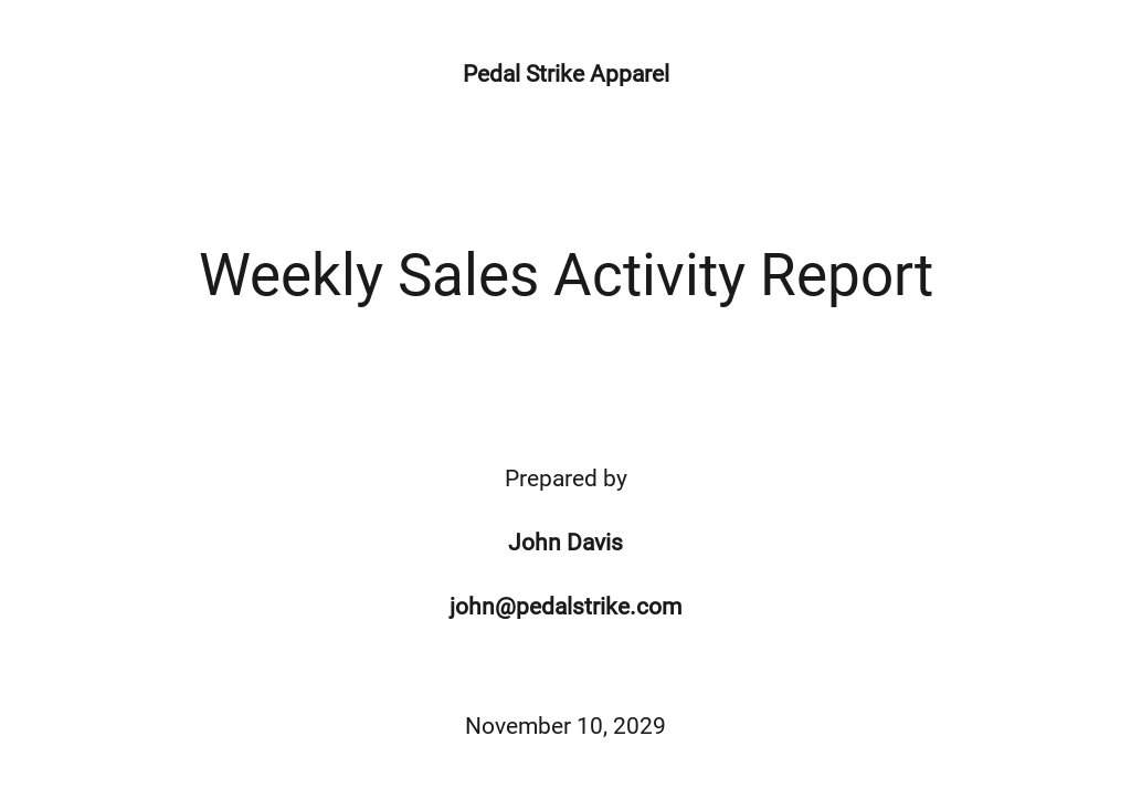Simple Daily Activity Report Template - Google Docs, Word | Template.net