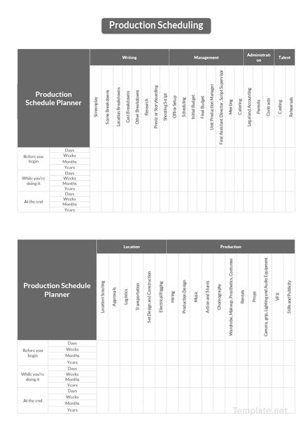Production Schedule Template: Download 128+ Schedules in Word, Pages ...