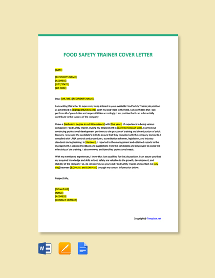 Food Merchandiser Cover Letter Template - Google Docs, Word, Apple ...