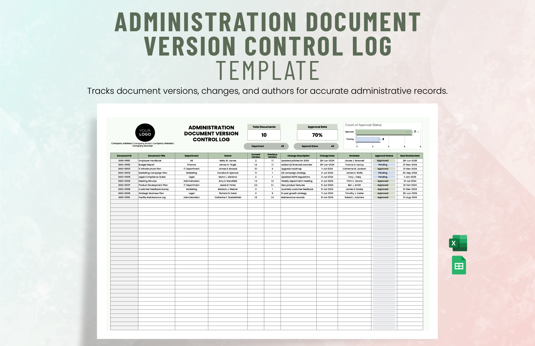 Free Change Log Templates Editable And Printable