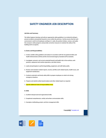 FREE Safety Engineer Cover Letter - Word | Google Doc | Apple (MAC ...
