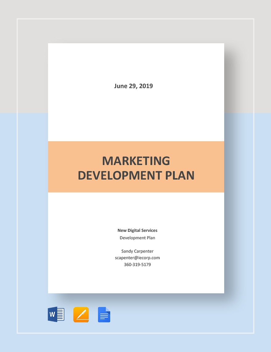 Marketing Development Plan Template - Google Docs, Word, Apple Pages ...