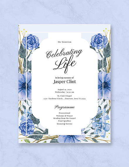 FREE Memorial Service Program Template Download 31 Program Templates 
