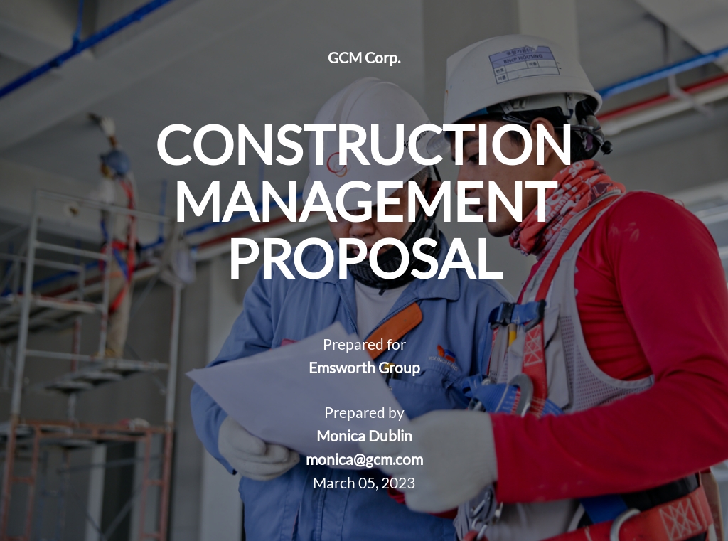 Free Construction Proposal PDF Templates 50 Download Template