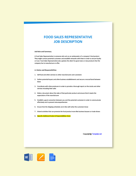 Advertising Sales Representative Job Ad/Description Template - Google ...