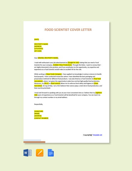 Free Forensic Scientist Cover Letter Template - Google Docs, Word ...