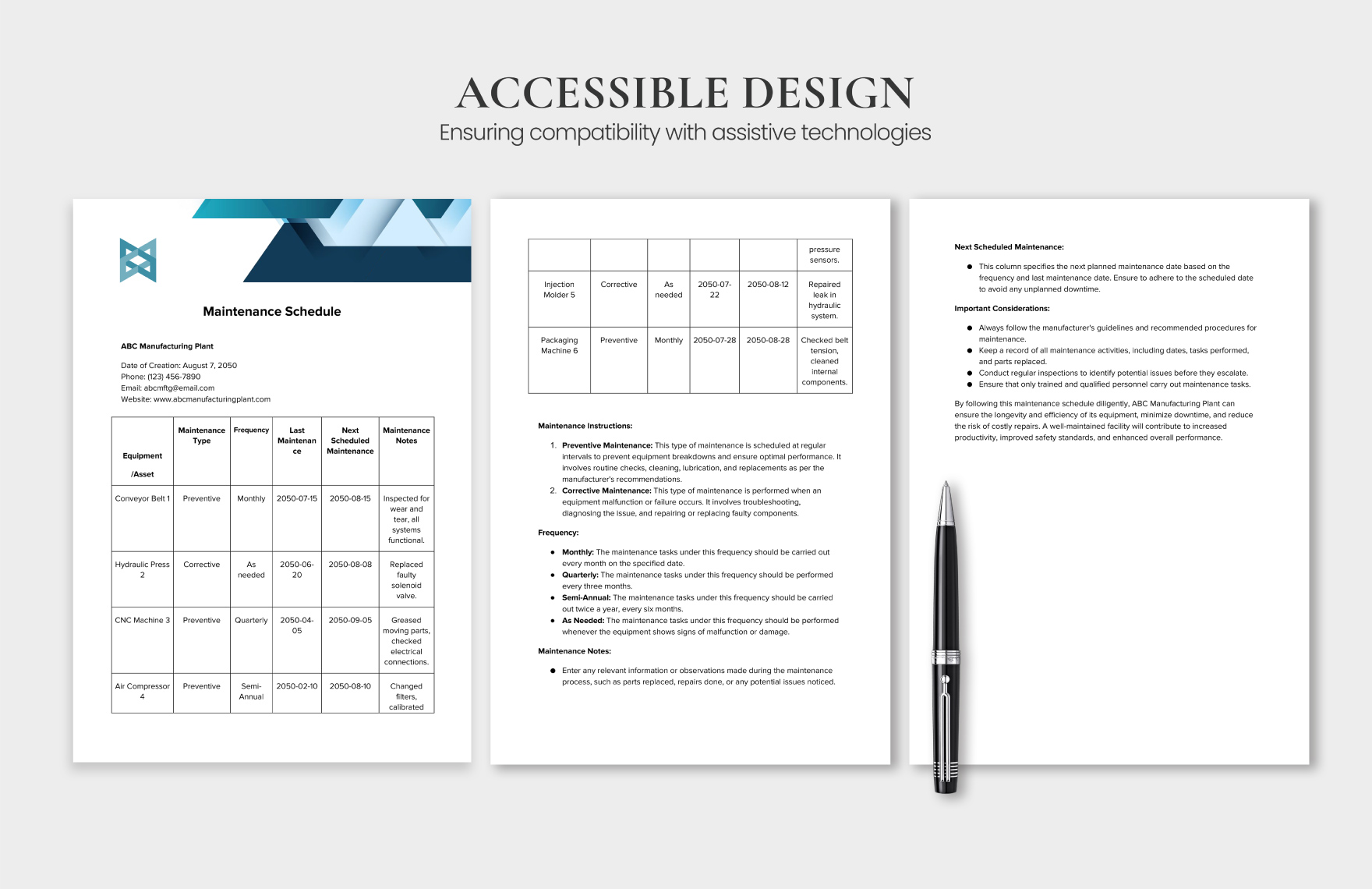 Maintenance Schedule Template - Download in Word, Google Docs, Excel ...