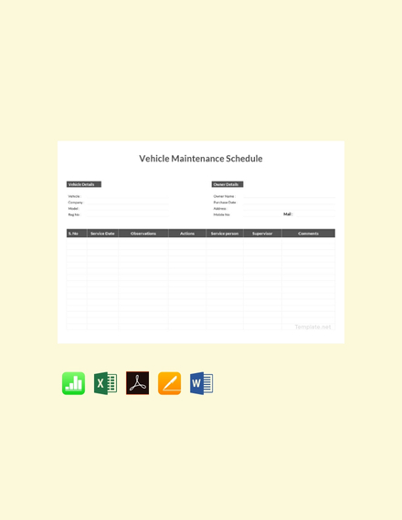 54+ Maintenance Schedule Template - Free Word, Excel, PDF Format Download