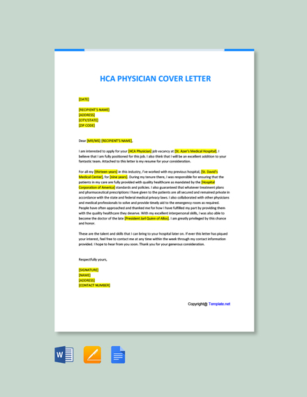 Physician Recommendation Letter Template - Google Docs, Word, Outlook ...