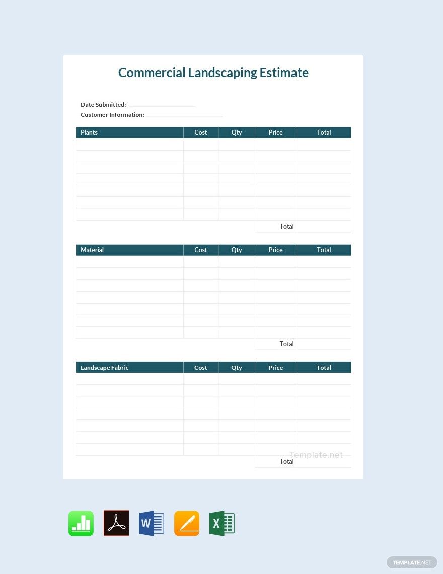 Estimate Template Google Docs