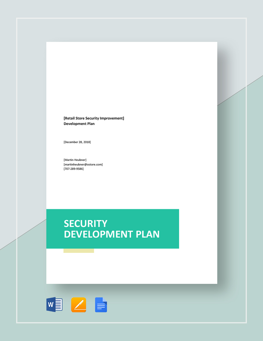 Security Development Plan Template - Google Docs, Word, Apple Pages ...