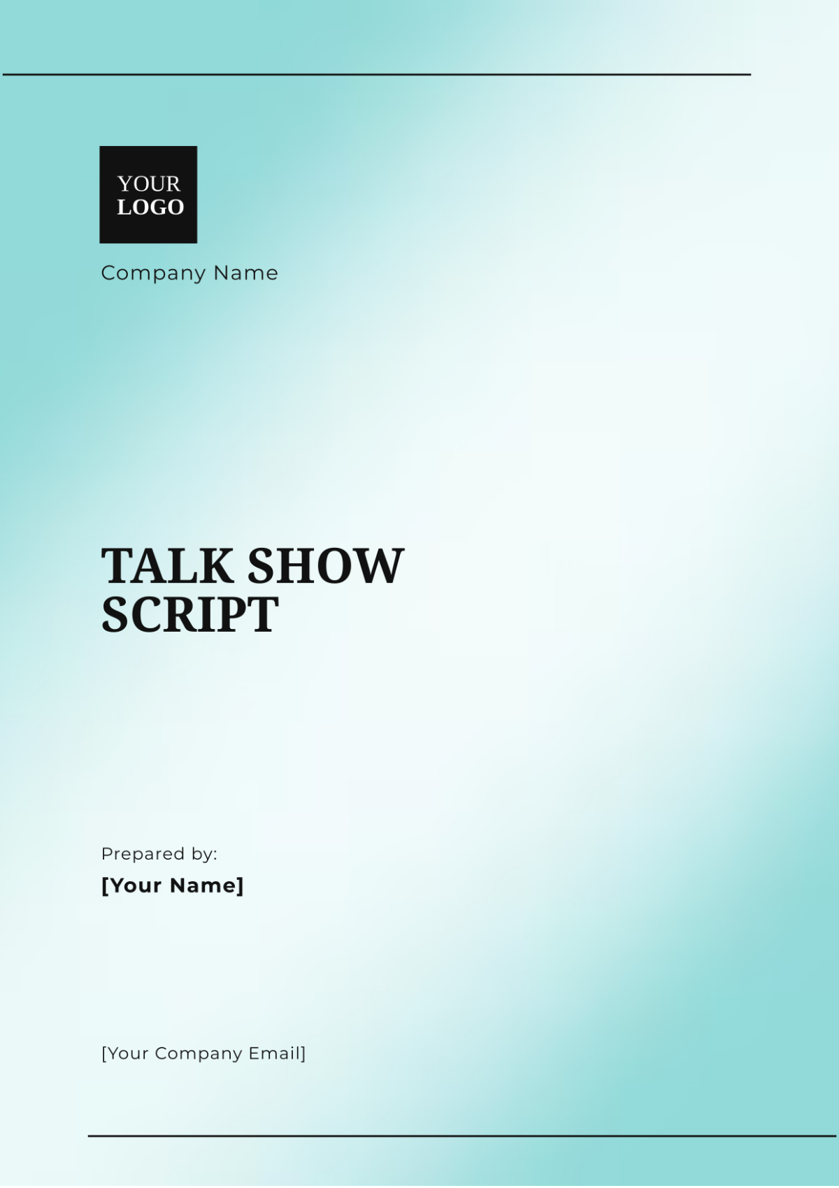 Free Talk Show Script Template To Edit Online
