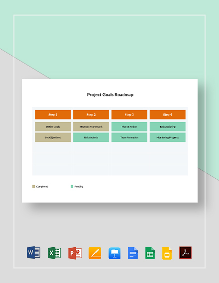 Simple Project Roadmap Template - PDF | Word | Excel | Apple Pages ...