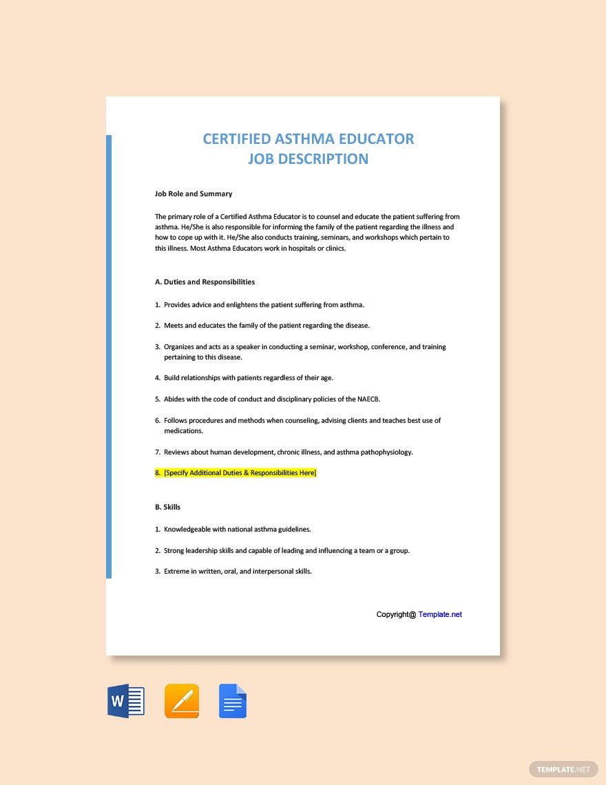 13+ Asthma Action Plan Templates - PDF