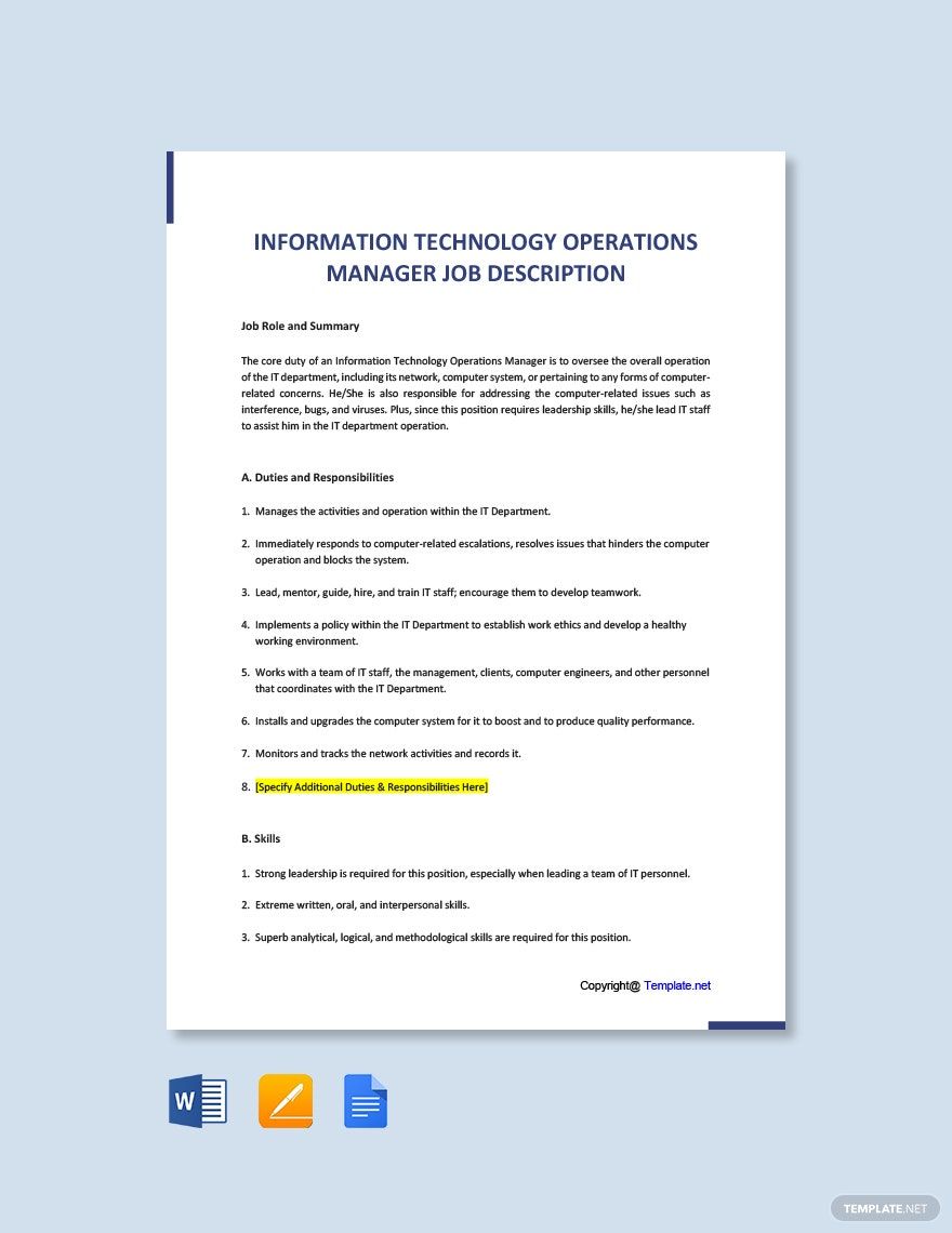 Information Technology Operations Manager Job AD Description Template Google Docs Word Apple information-technology-operations-manager-job-ad-description-template-google-docs-word-apple