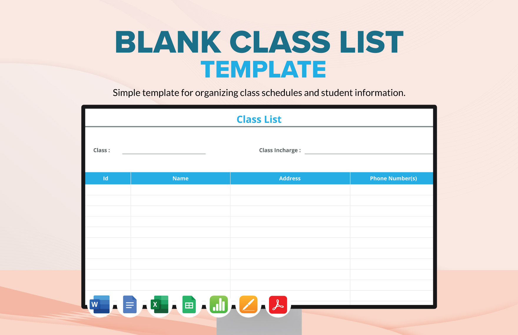 FREE Class List Templates Download In Word Google Docs Excel PDF