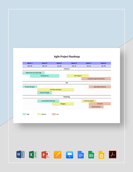 FREE Simple Project Roadmap - Word | Excel | PowerPoint | Apple Pages ...