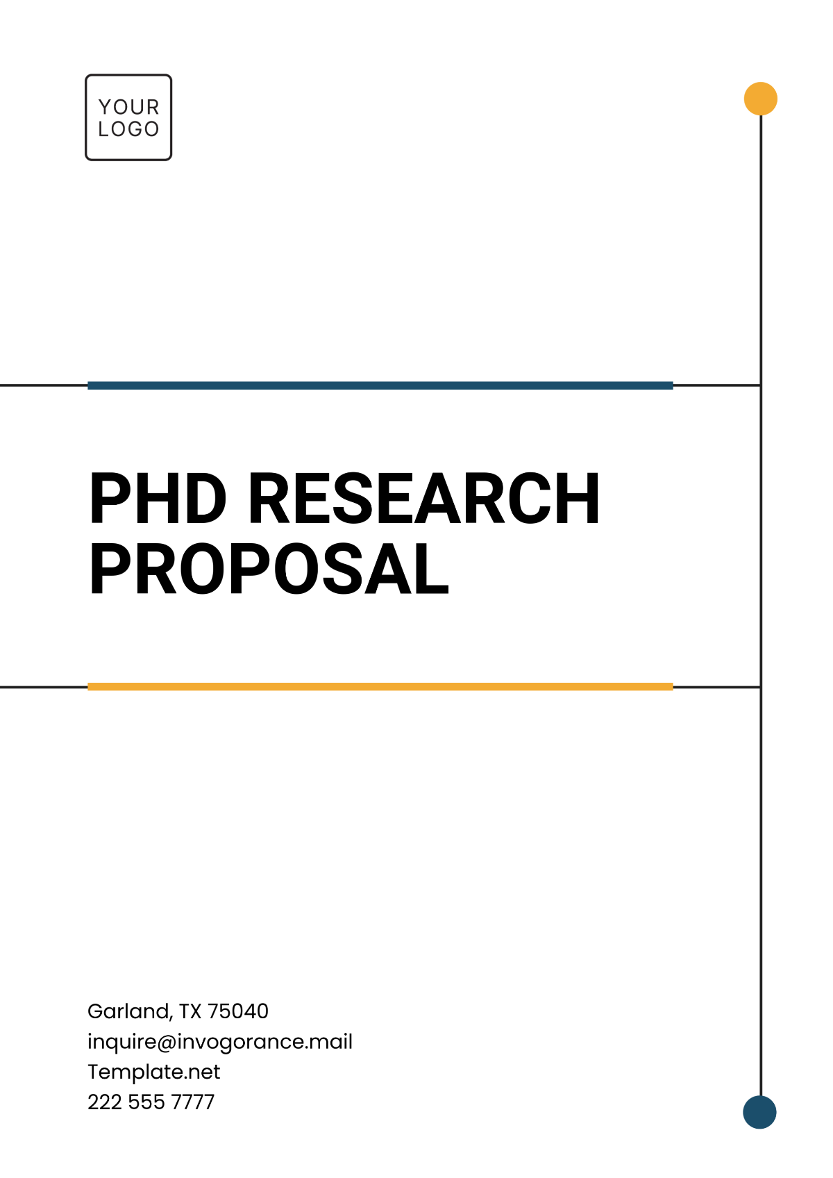 Free PhD Research Proposal Template To Edit Online