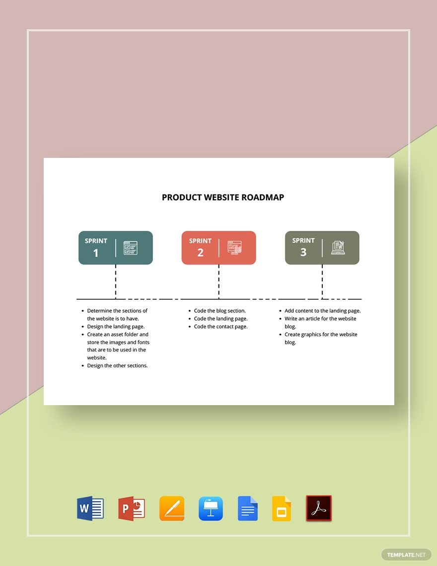 Product Website Roadmap Template Download In Word Google Docs PDF 
