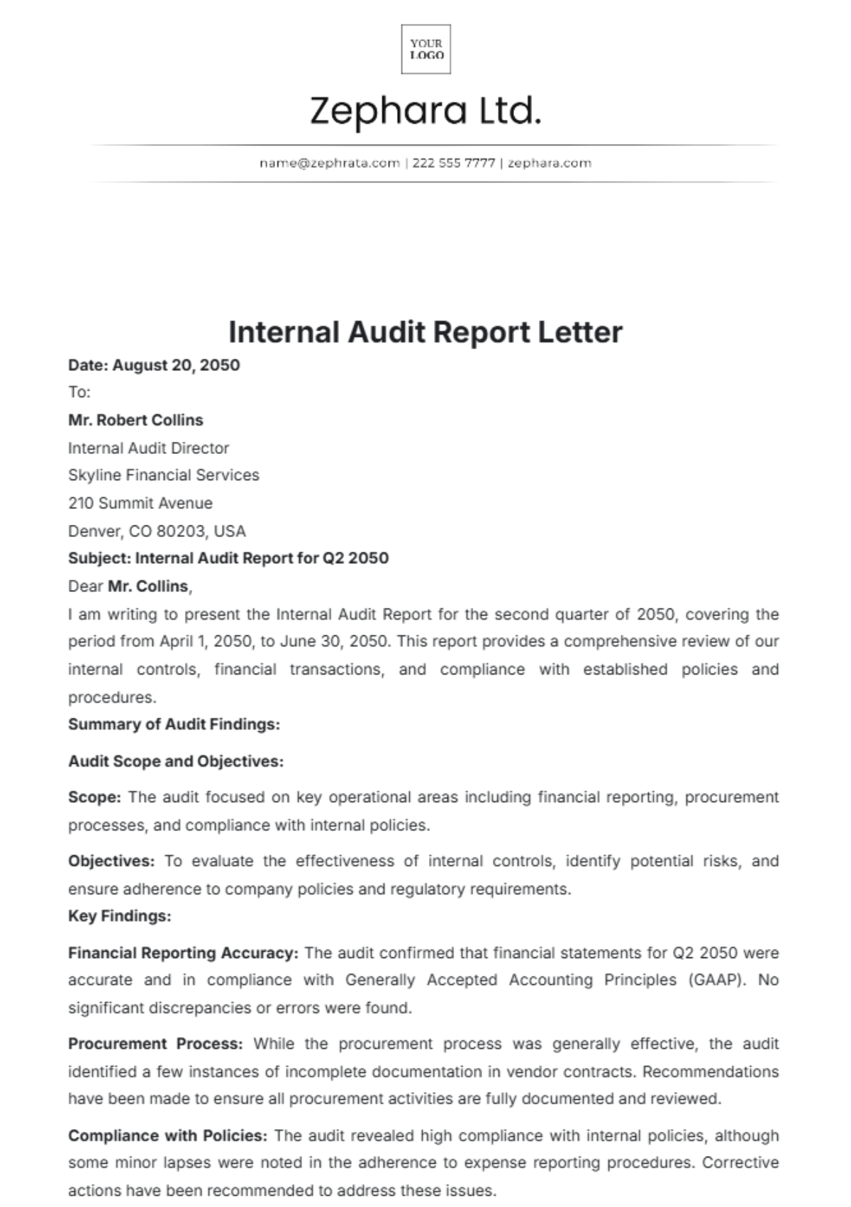 FREE Report Letter Templates & Examples - Edit Online & Download ...