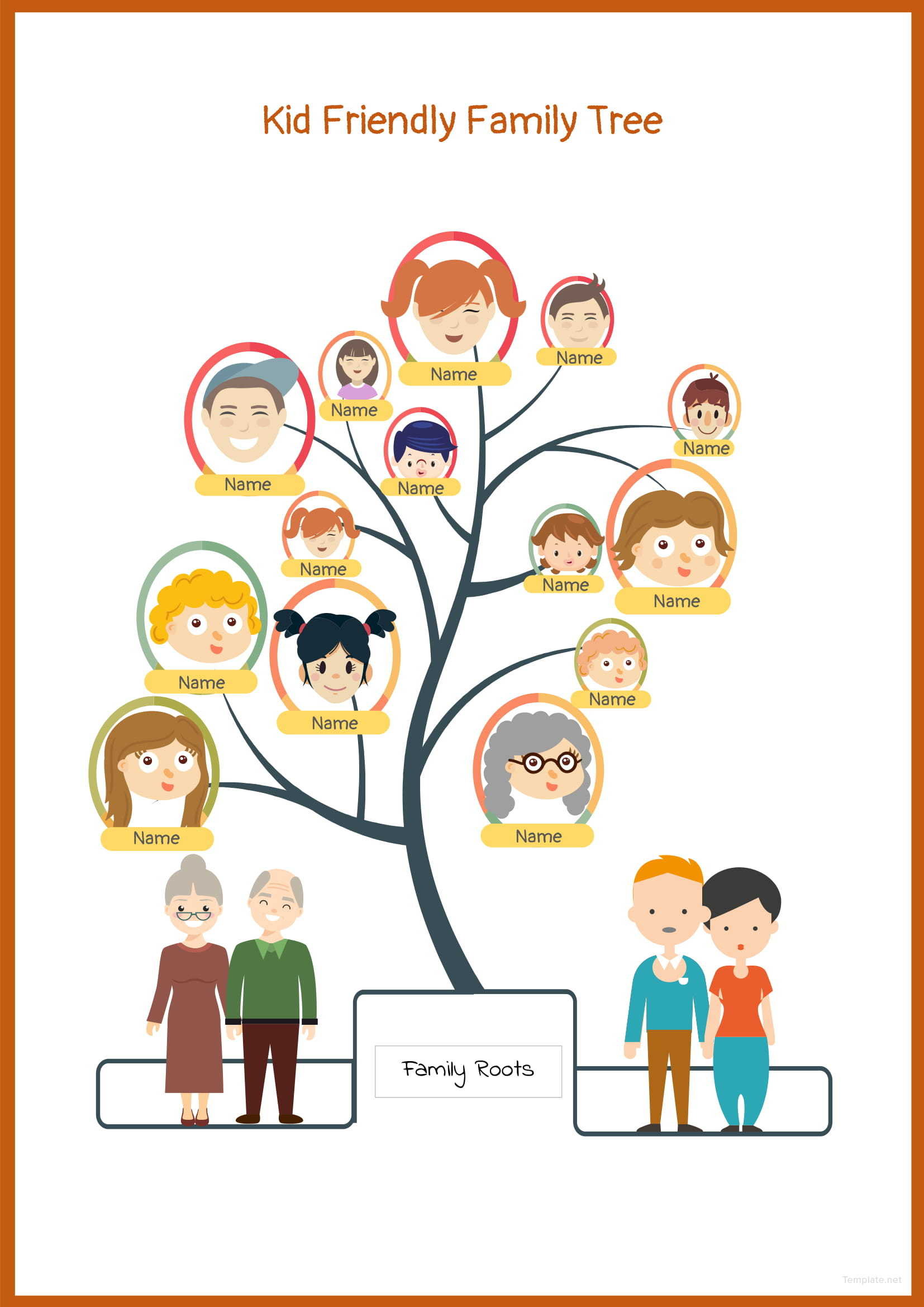 Kid Friendly Family Tree Template In Microsoft Word Template