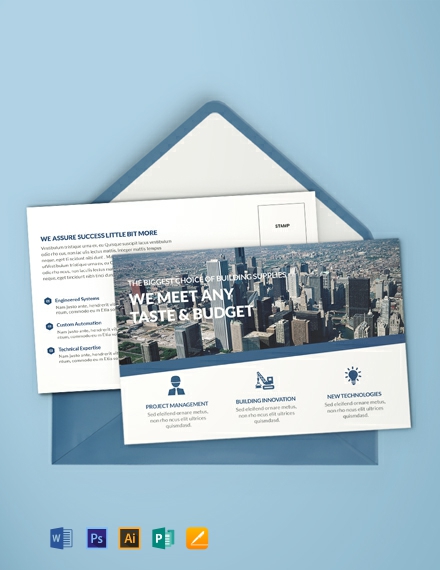 Architecture Postcard Template - Illustrator, Word, Apple Pages, PSD ...