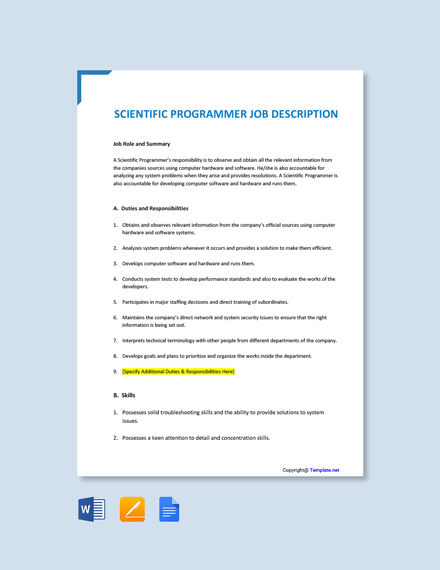 FREE Scientific Programmer Cover Letter Template - Word | Apple Pages ...