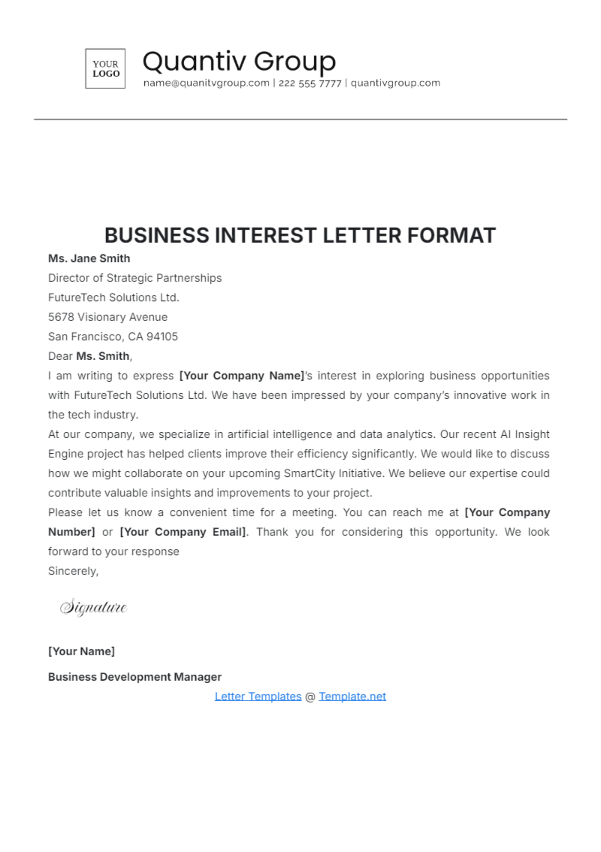 FREE Letter of Interest Templates & Examples - Edit Online & Download ...