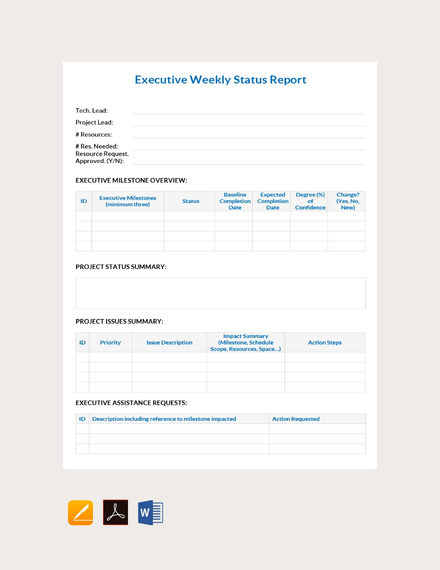 Weekly Status Report Templates - 30+ Free Documents Download- MS Word ...