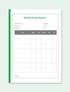 Simple Weekly Status Report Template in Microsoft Word | Template.net