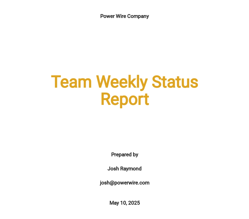 FREE Executive Weekly Status Report Template - PDF | Word (DOC) | Apple ...